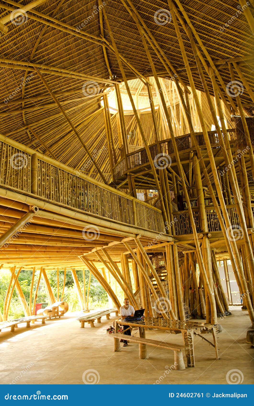 Green School Bamboo Interior in Bali Indonesia Editorial Photo - Image ...