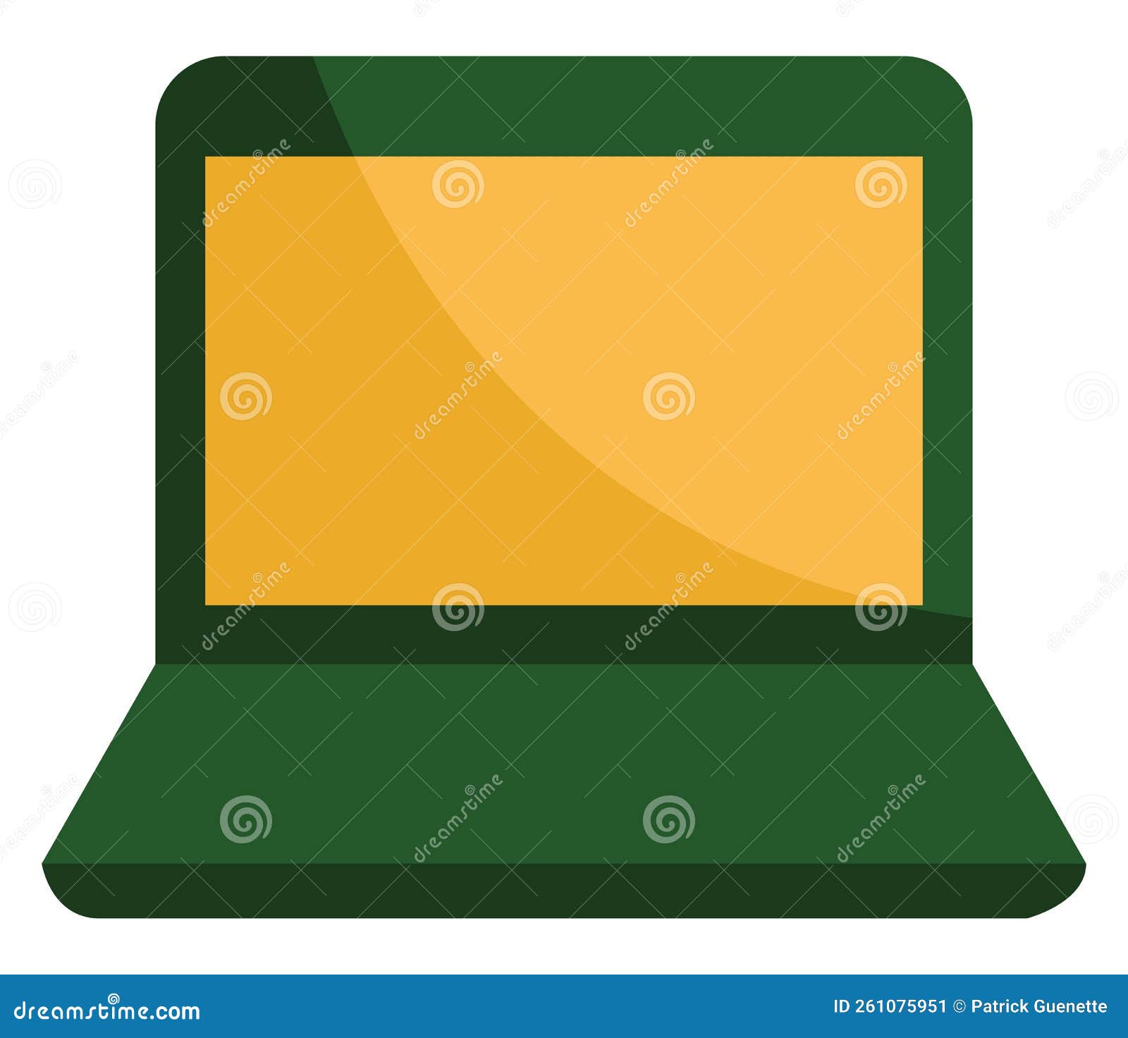 Green school laptop, icon stock vector. Illustration of business ...