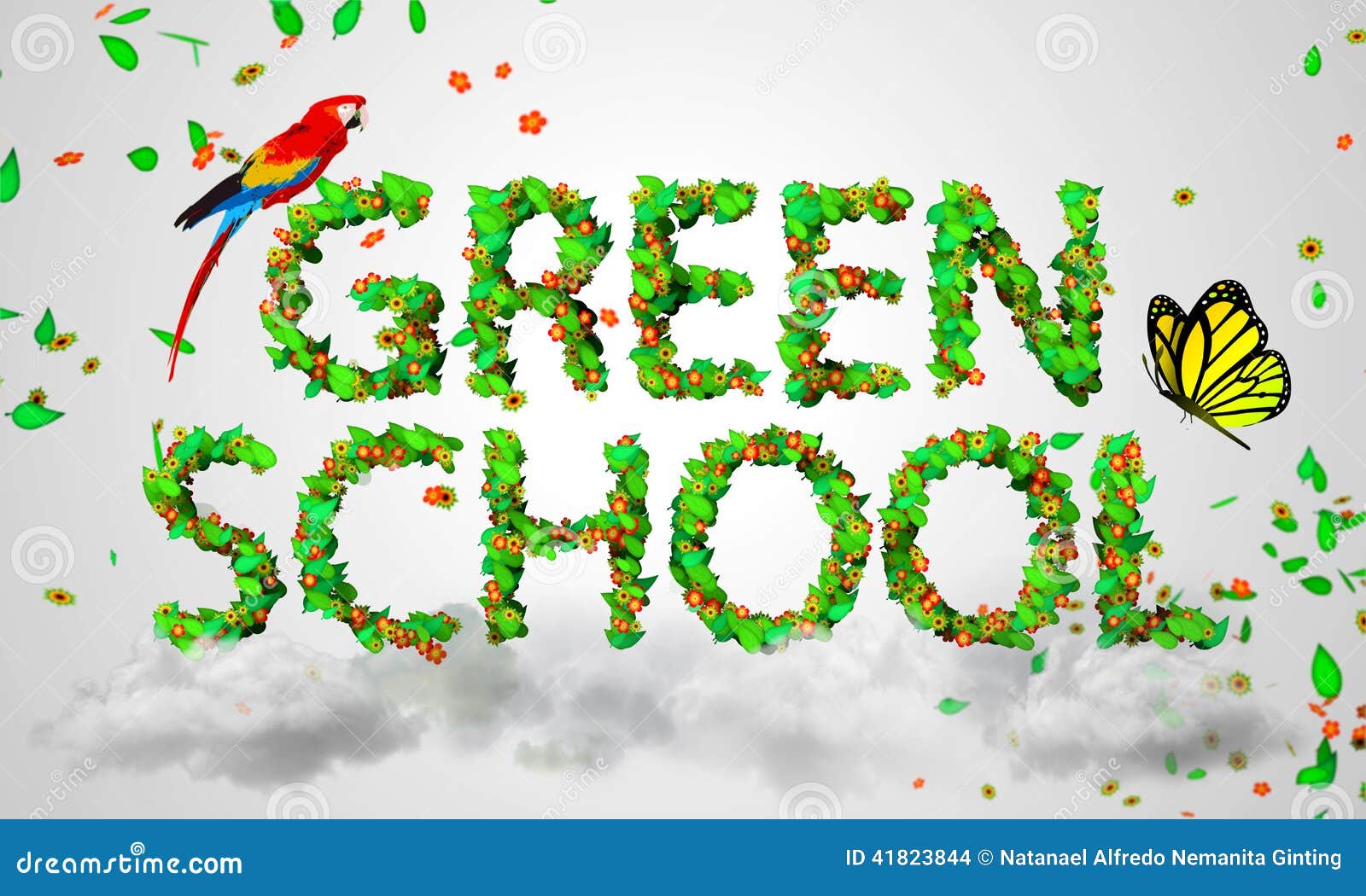 Green School Leaves Particles 3d Stock Illustrations – 2 Green School ...