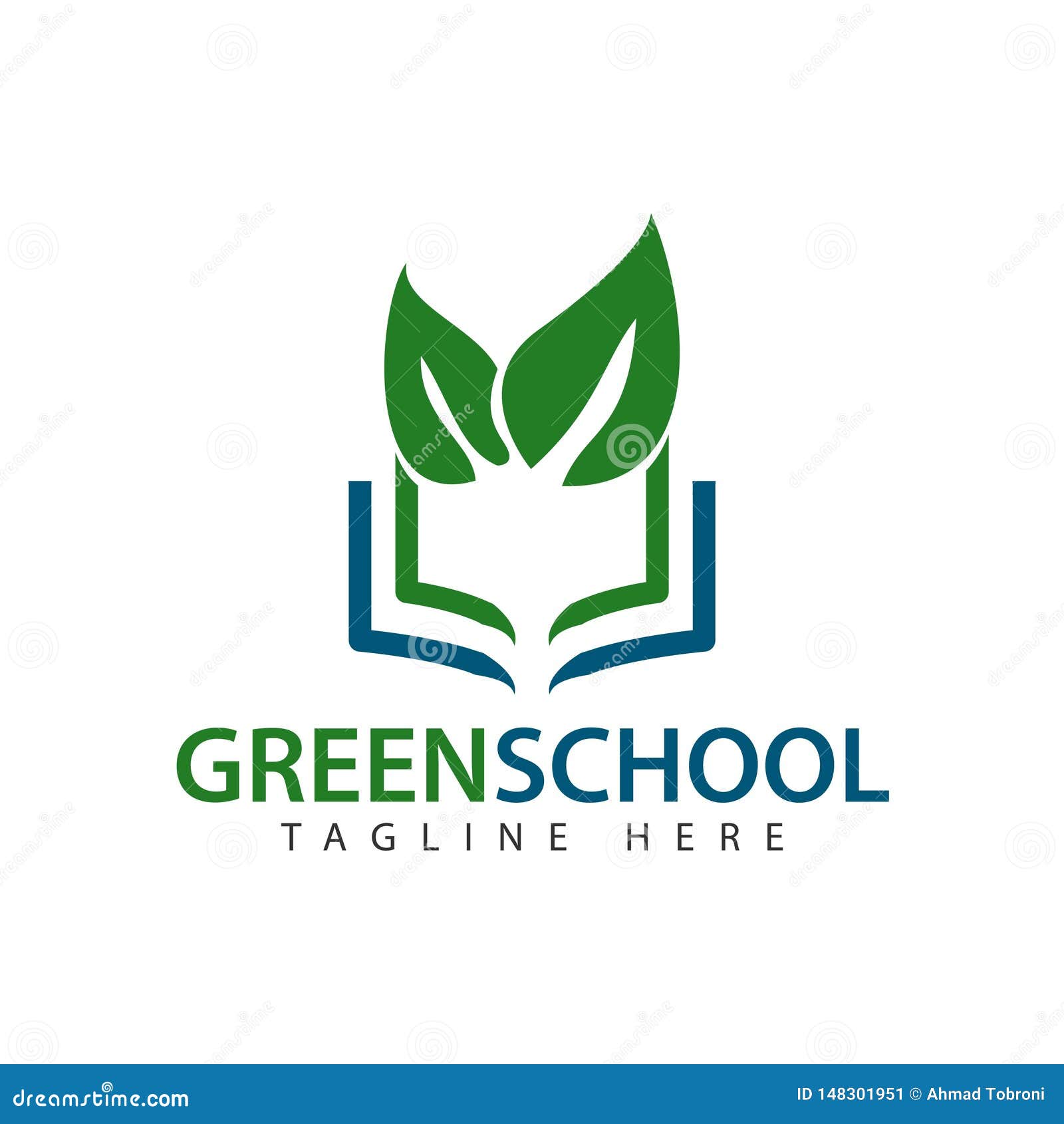 Green School Logo Vector Template Design Illustration Stock Vector ...