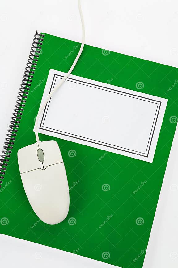 Green School Textbook and Computer Mouse Stock Image - Image of ...