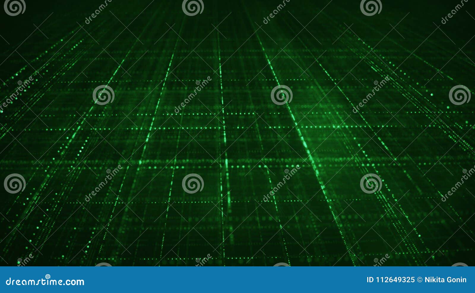 Green Sci-fi Grid Information Technology Concept Stock Illustration ...
