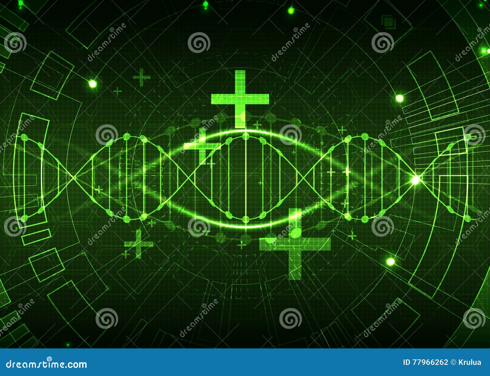 Green Science Template, DNA Molecules Background. Stock Illustration ...