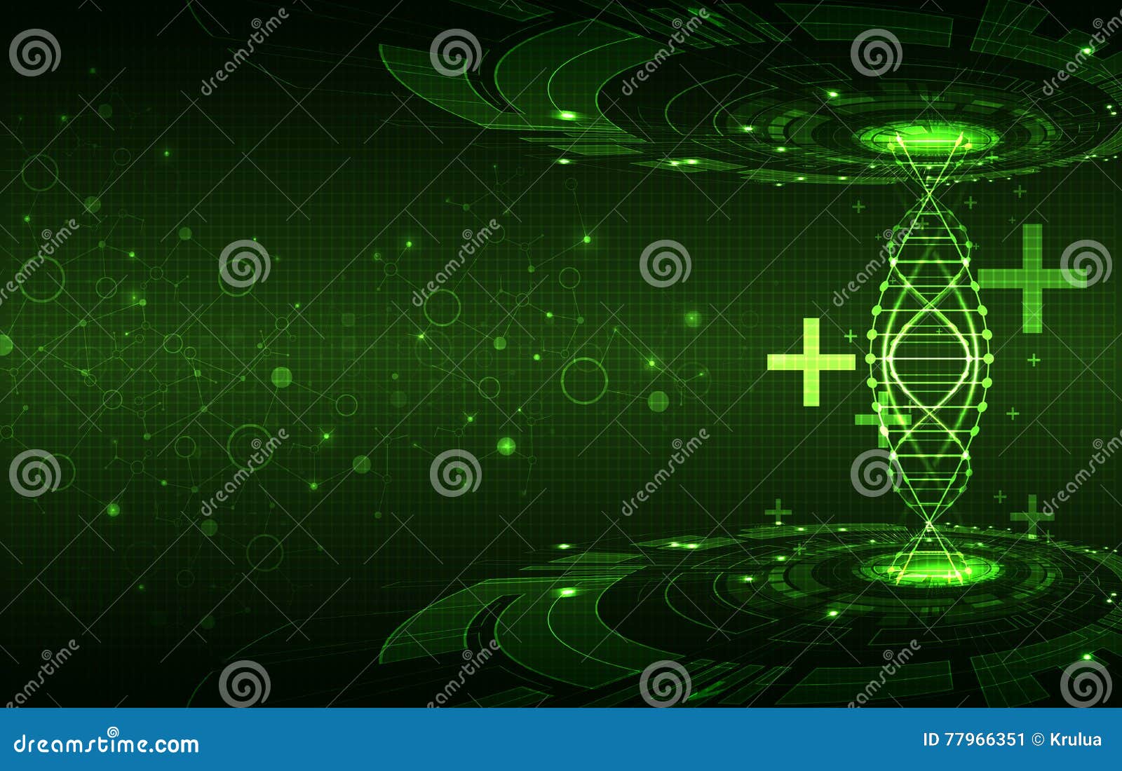 Green Science Template, DNA Molecules Background. Stock Vector ...