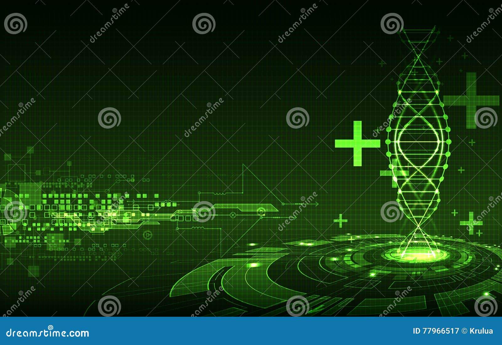Green Science Template, DNA Molecules Background. Vector Illustration ...