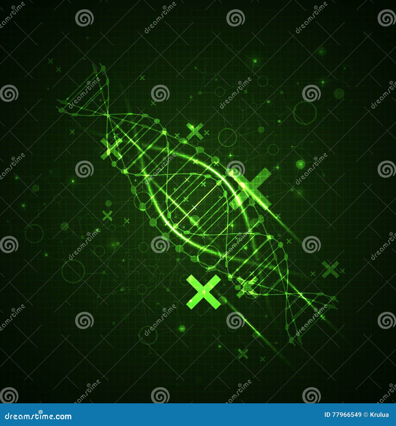Green Science Template, DNA Molecules Background. Stock Vector ...