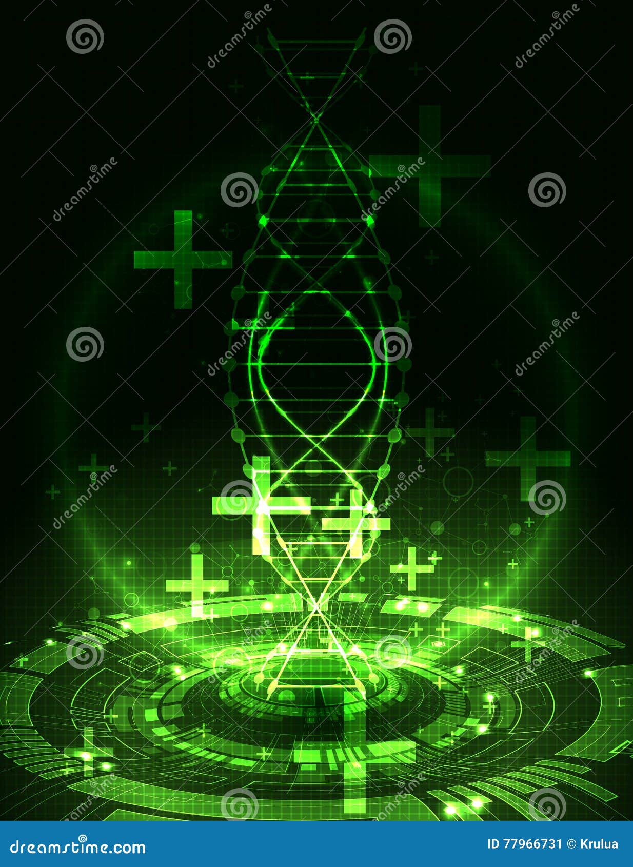 Green Science Template, DNA Molecules Background. Stock Vector ...