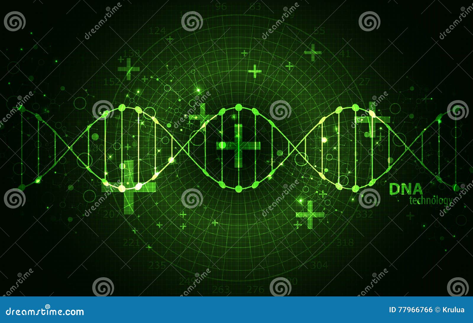 Green Genome With Colore DNA Isolated On White Background. Genome ...