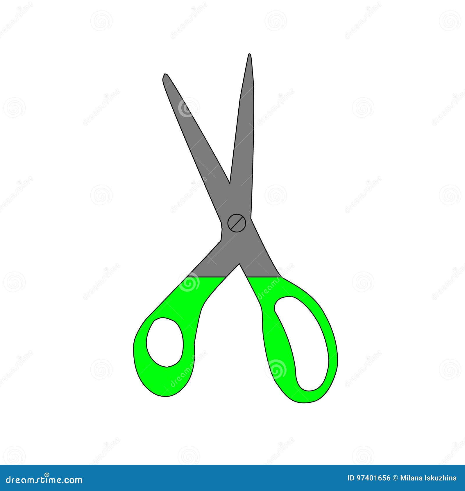 Green scissors stock vector. Illustration of clippers - 97401656