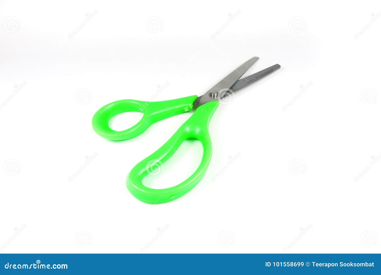 Green Scissors Isolated on a White Background. Stock Image - Image of ...
