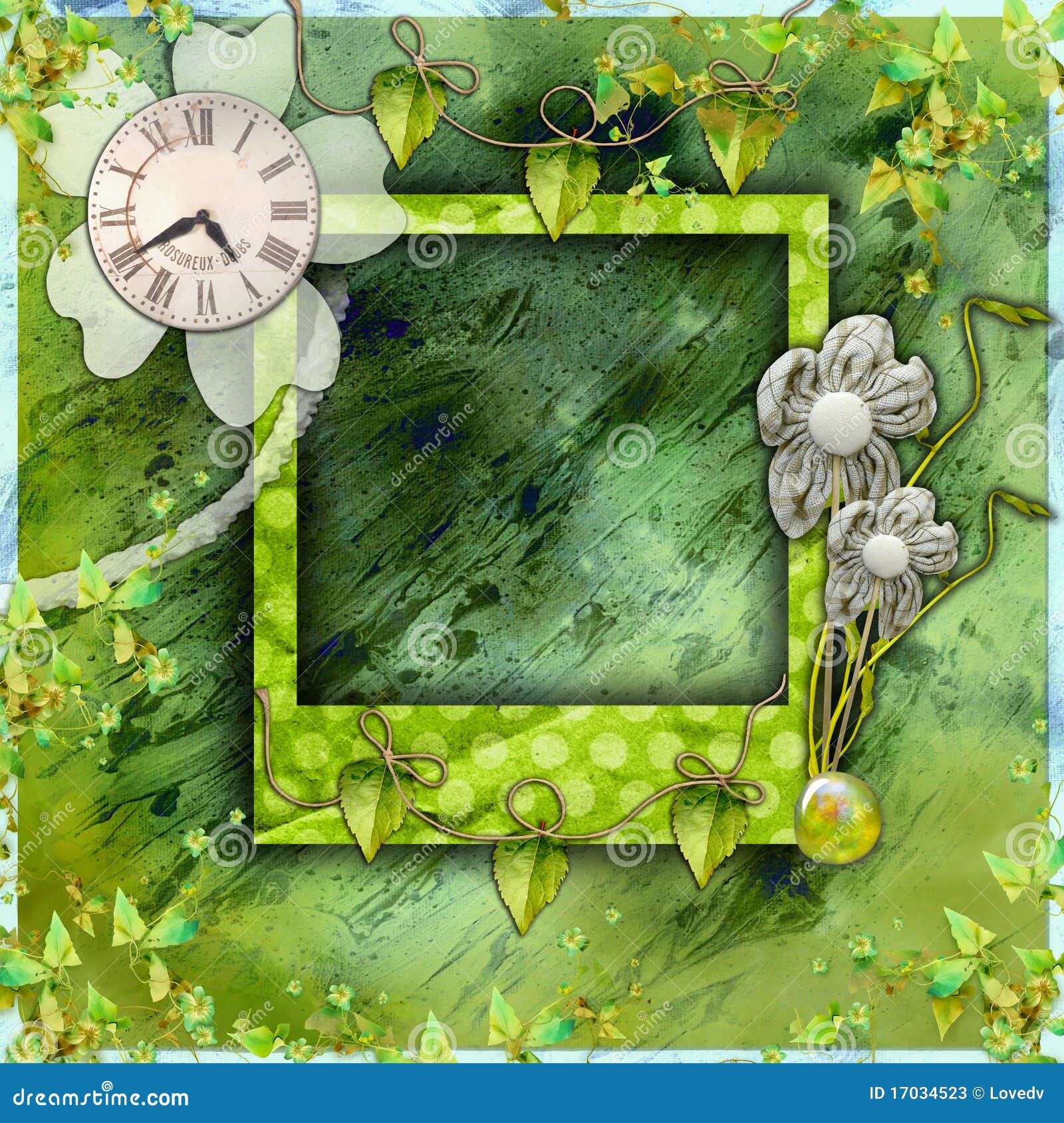 Green Scrapbook Photo Album Stock Illustration - Illustration of ...