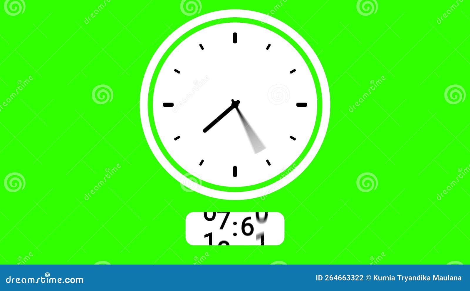 Green Screen Animation Digital Clock and Analog Circle Clock 12:30 ...