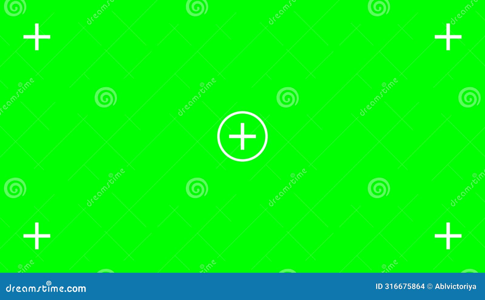 Green Screen Background With Tracking Cross Marks. Chromakey Video ...