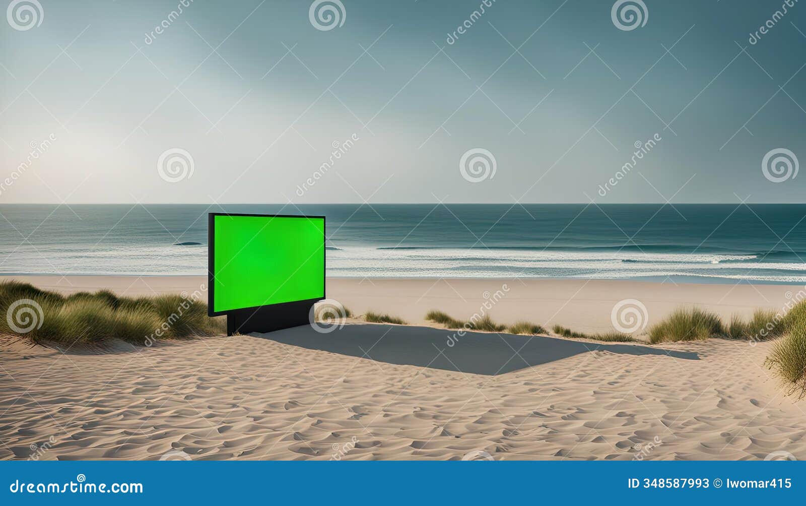 Green Screen on the Beach stock illustration. Illustration of tranquil ...