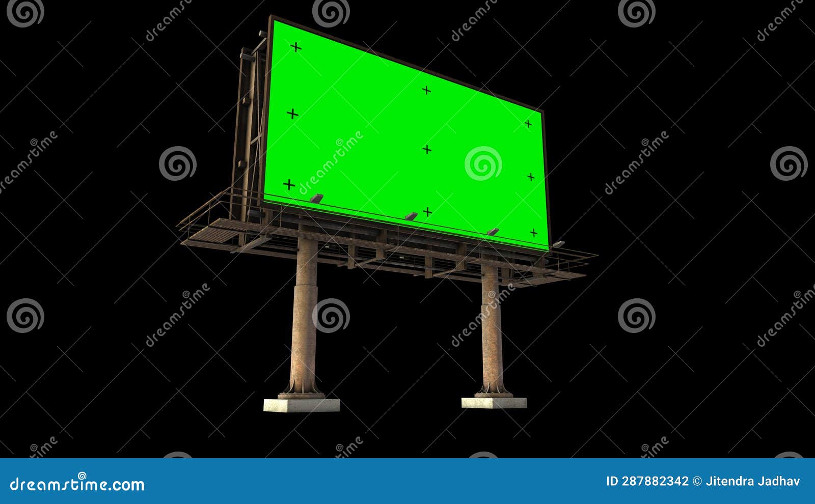 Green Screen Billboard with Chroma Key Tracking Markers Stock ...