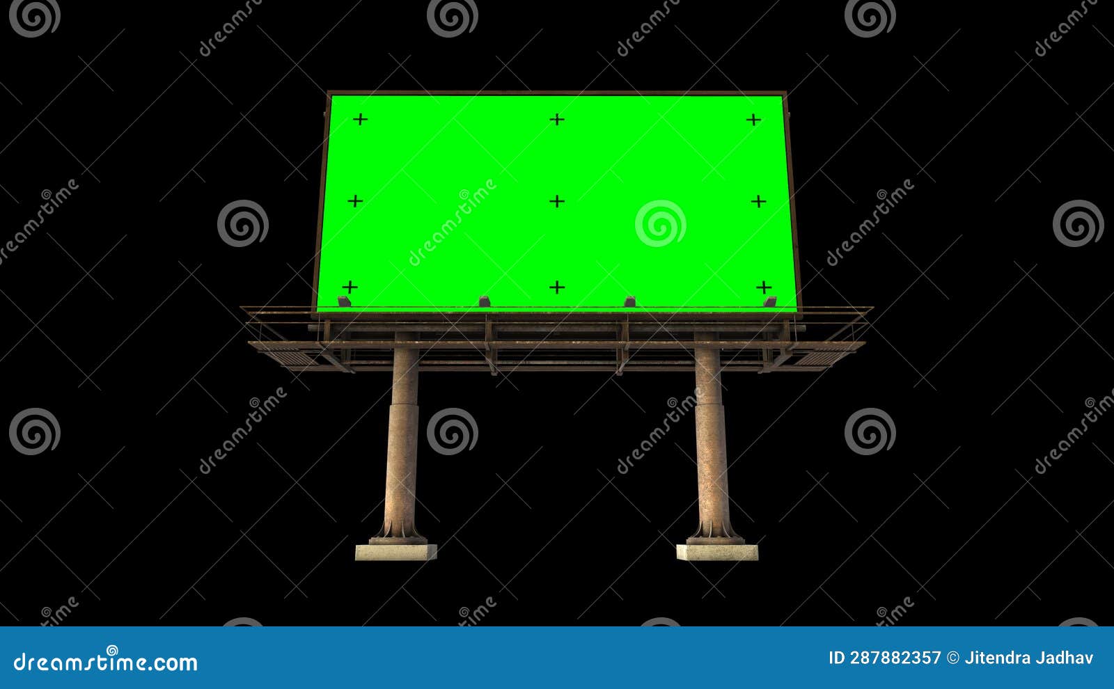 Green Screen Billboard with Chroma Key Tracking Markers Stock ...