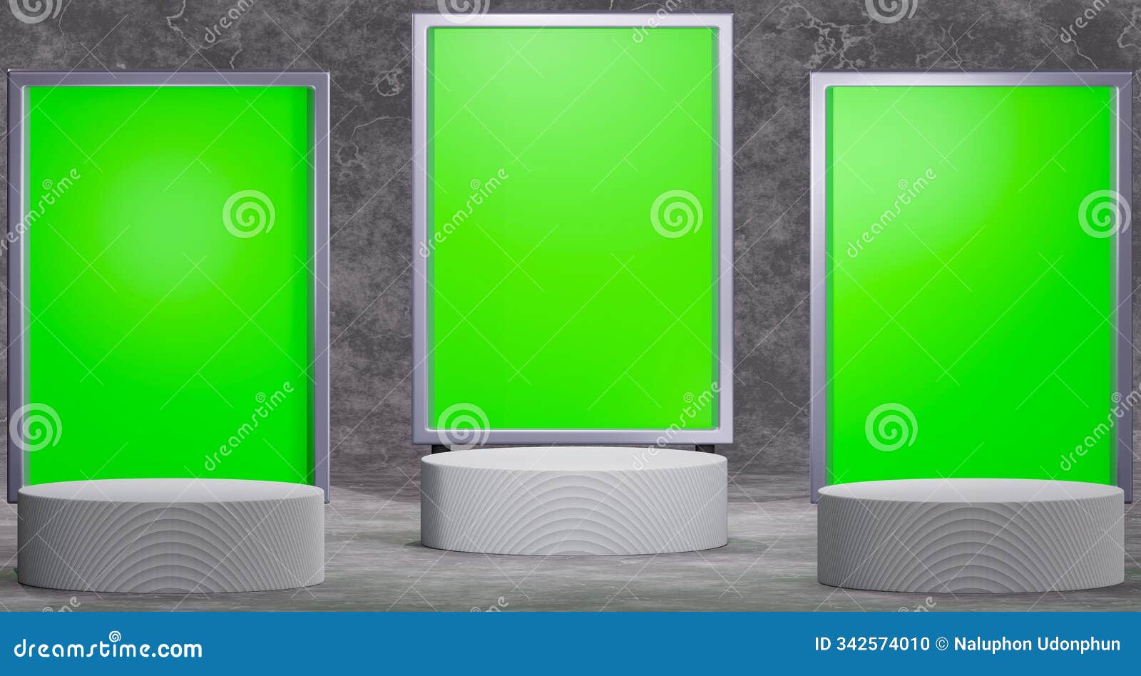 Green Screen Display Stands Stock Photo - Image of trendy, clean: 342574010