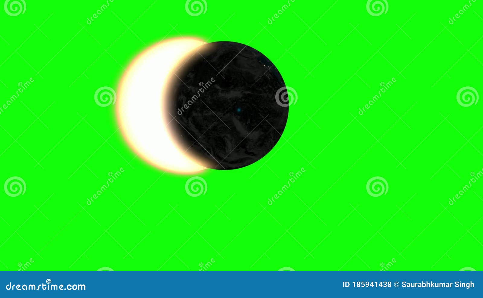 Green Screen Earth Covering Sun Lunar Eclipse Stock Footage - Video of ...