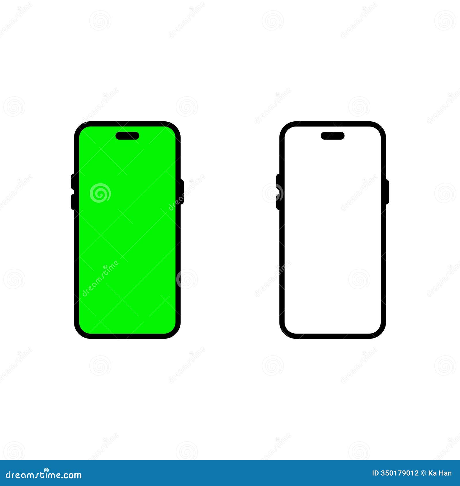Green Screen Iphone Phone Mockup Icon. Versatile Smartphone Design ...