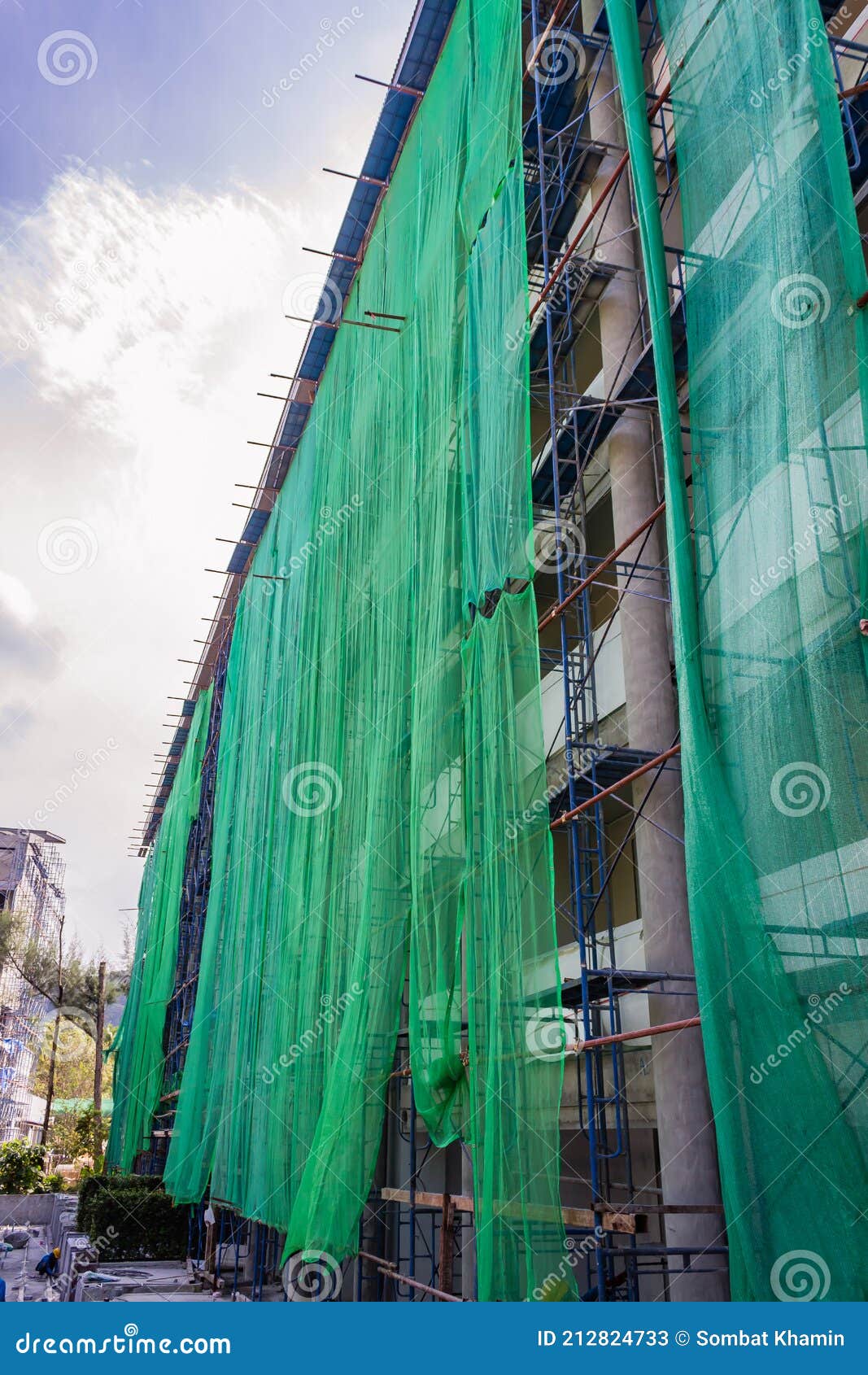 Screen Net Protection To Unfinished High-rise Building Constructed by ...