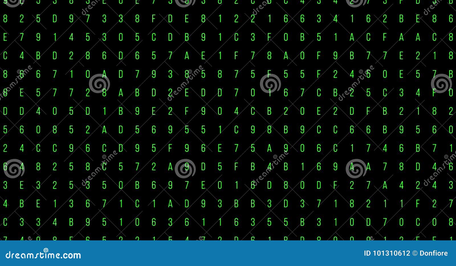 Green Screen Numbers And Letters Digital Code Flow Computer Generated