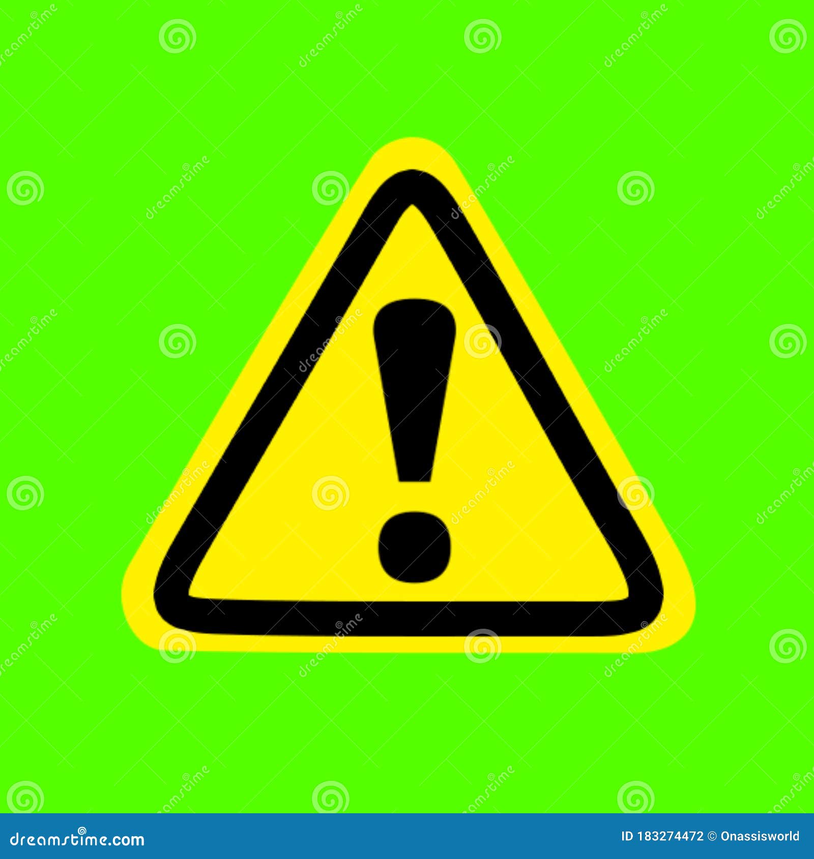 Green Screen Objects. Yellow Black Warning Sign Stock Photography ...