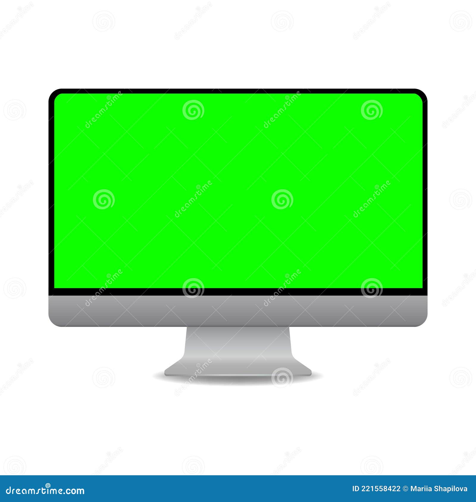 Green Screen on Personal Computer Stock Vector - Illustration of media ...