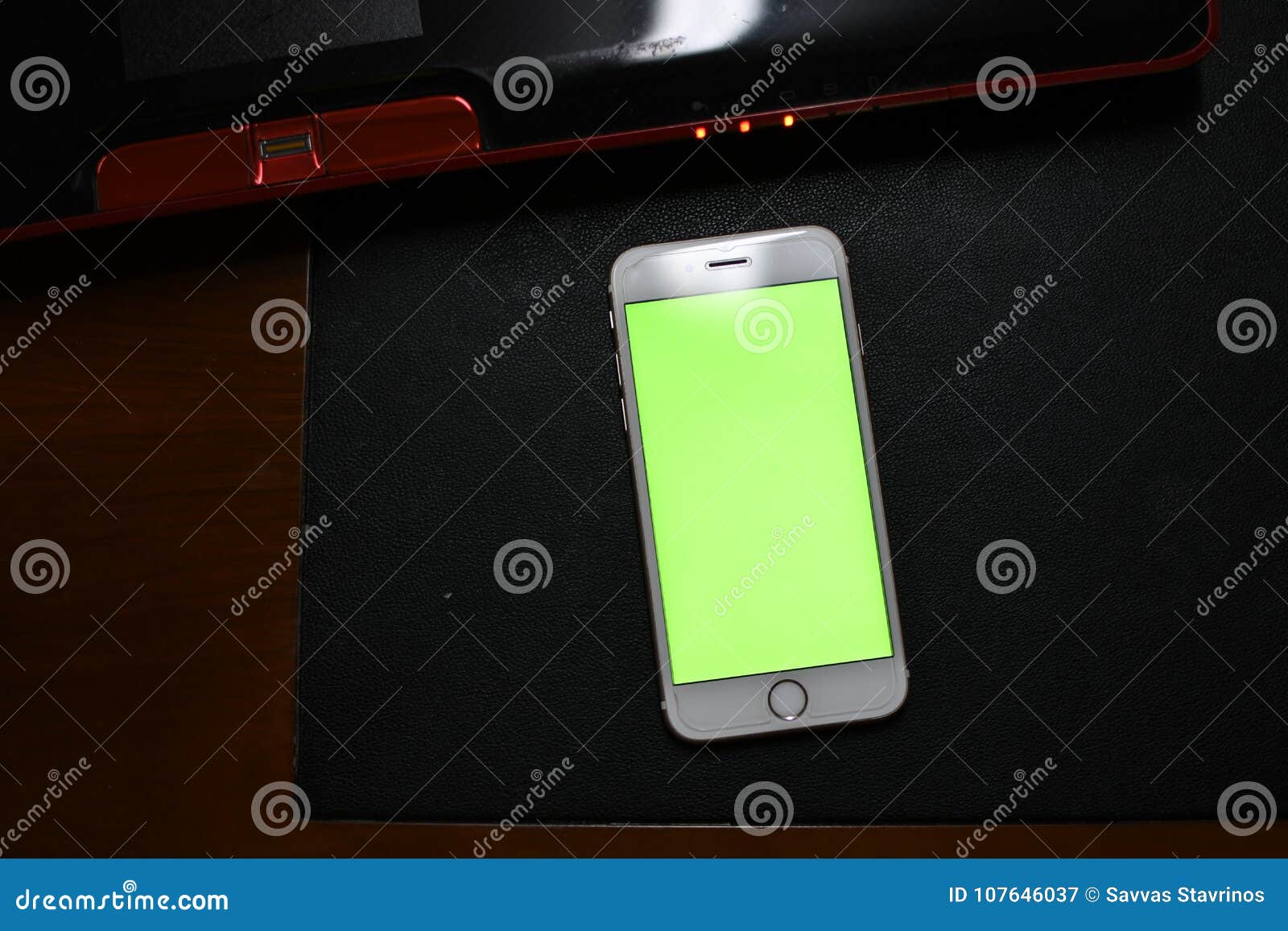 Green Screens on Mobile Phone Stock Image - Image of definition, light ...