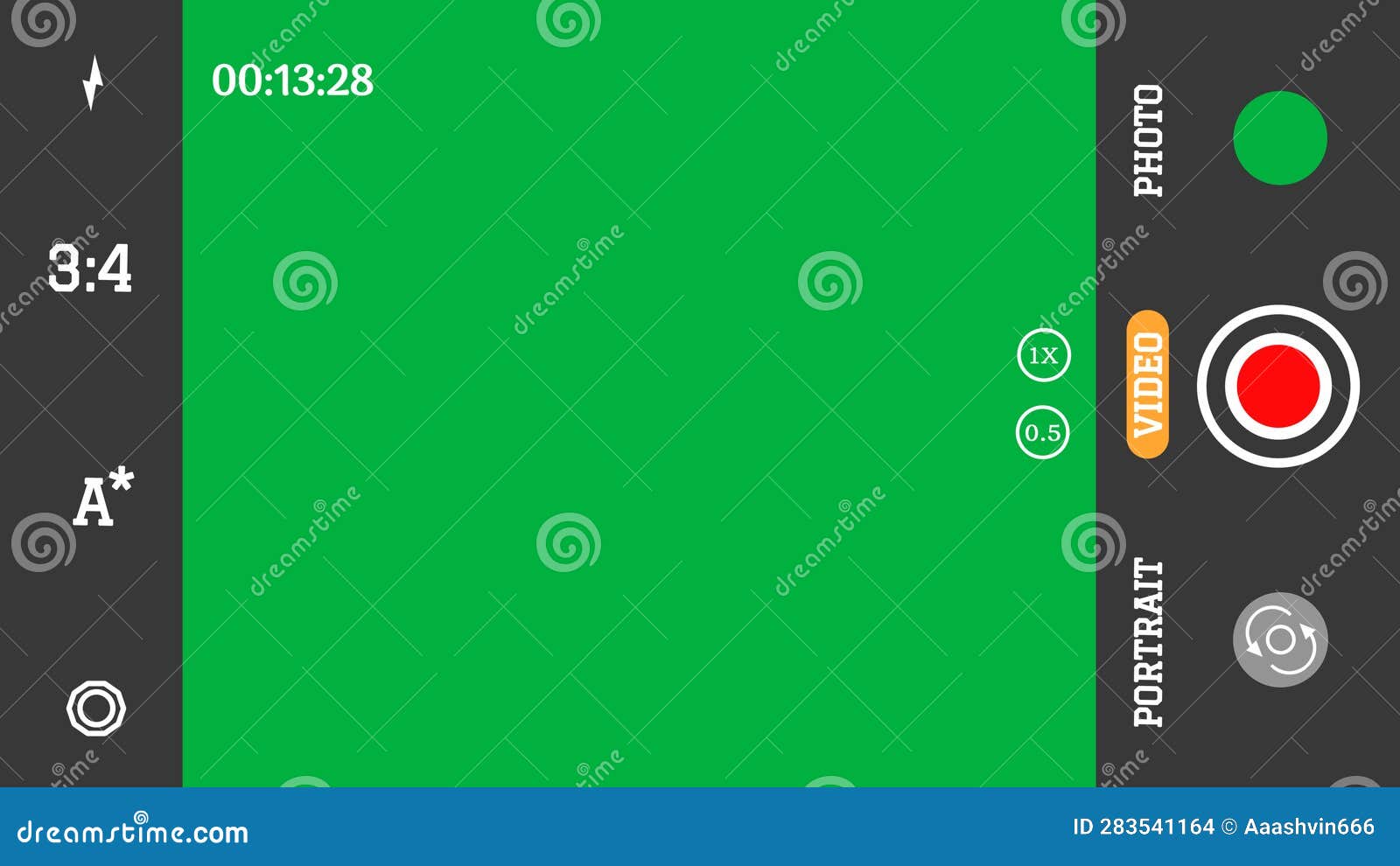 Green Screen Video Recording in Mobile Camera Interface Illustration ...