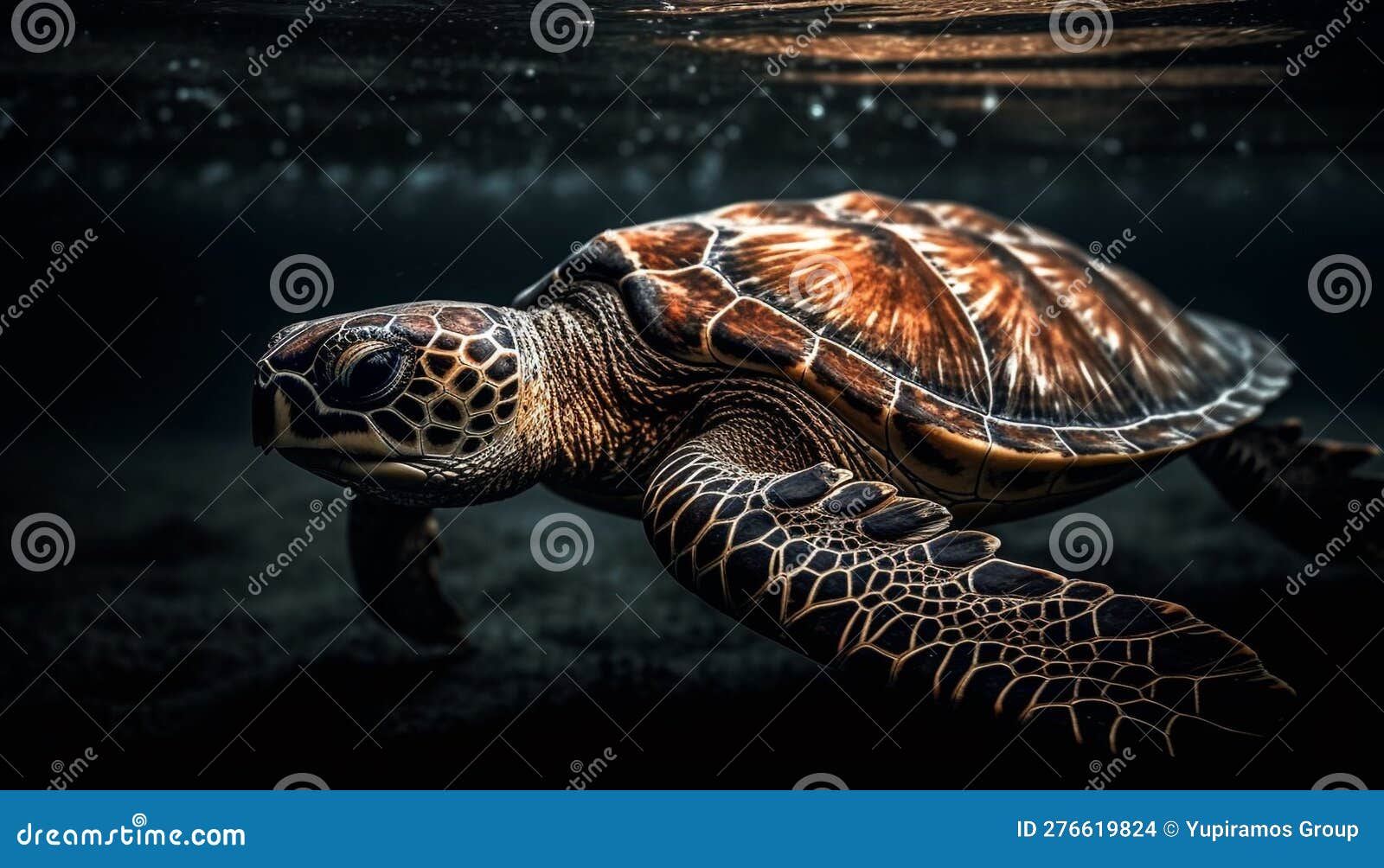 Green Sea Turtle Swimming In Tropical Waters Generated By Ai Stock