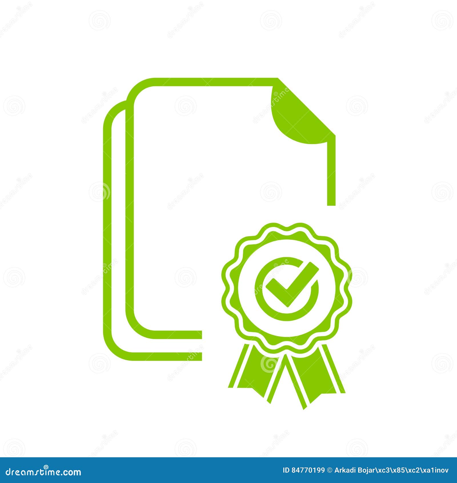 Green Sealed Certificate Vector Icon Stock Vector - Illustration of ...