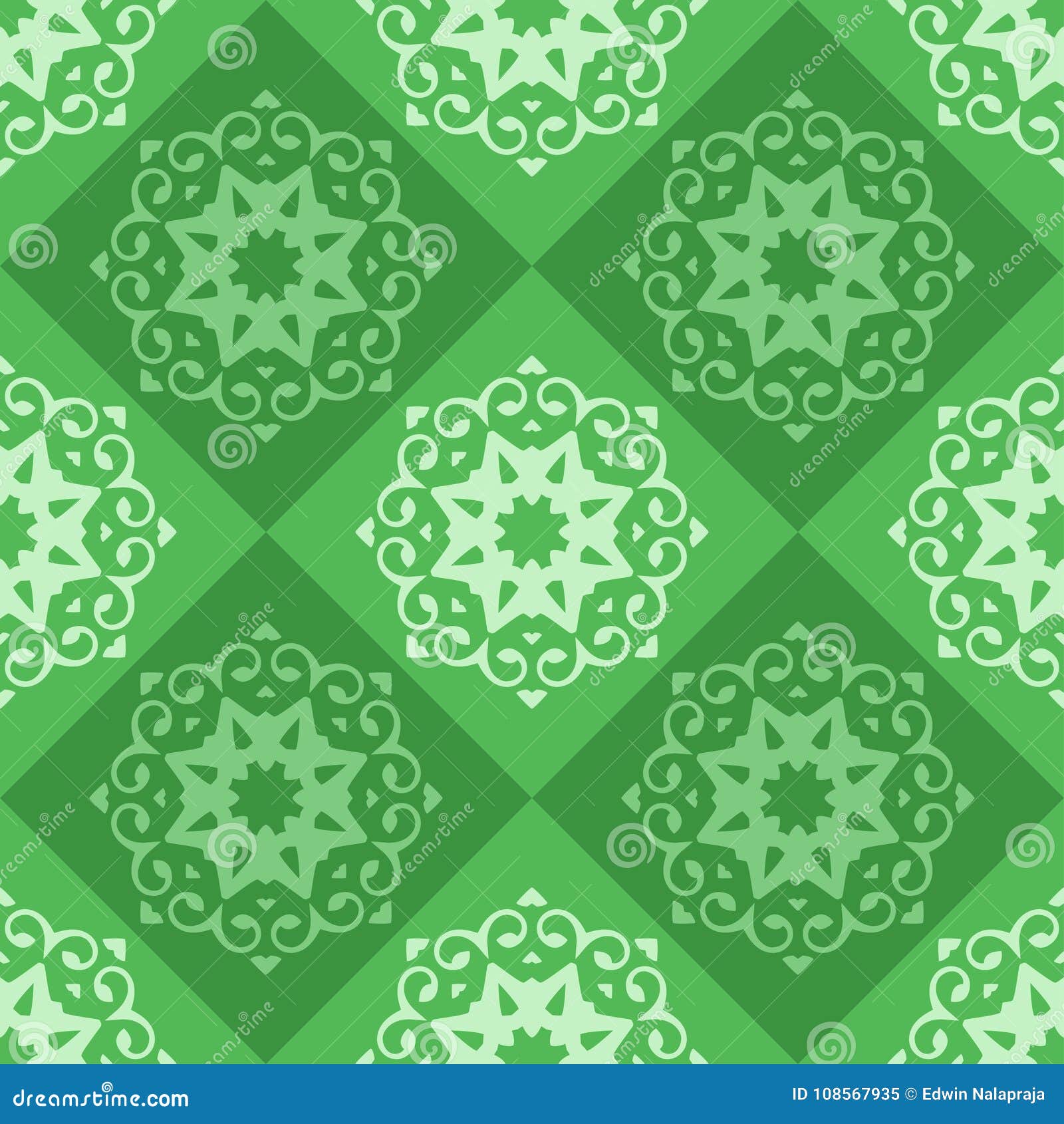 Green Seamless Abstract Ornament, Vector Pattern Stock Vector ...
