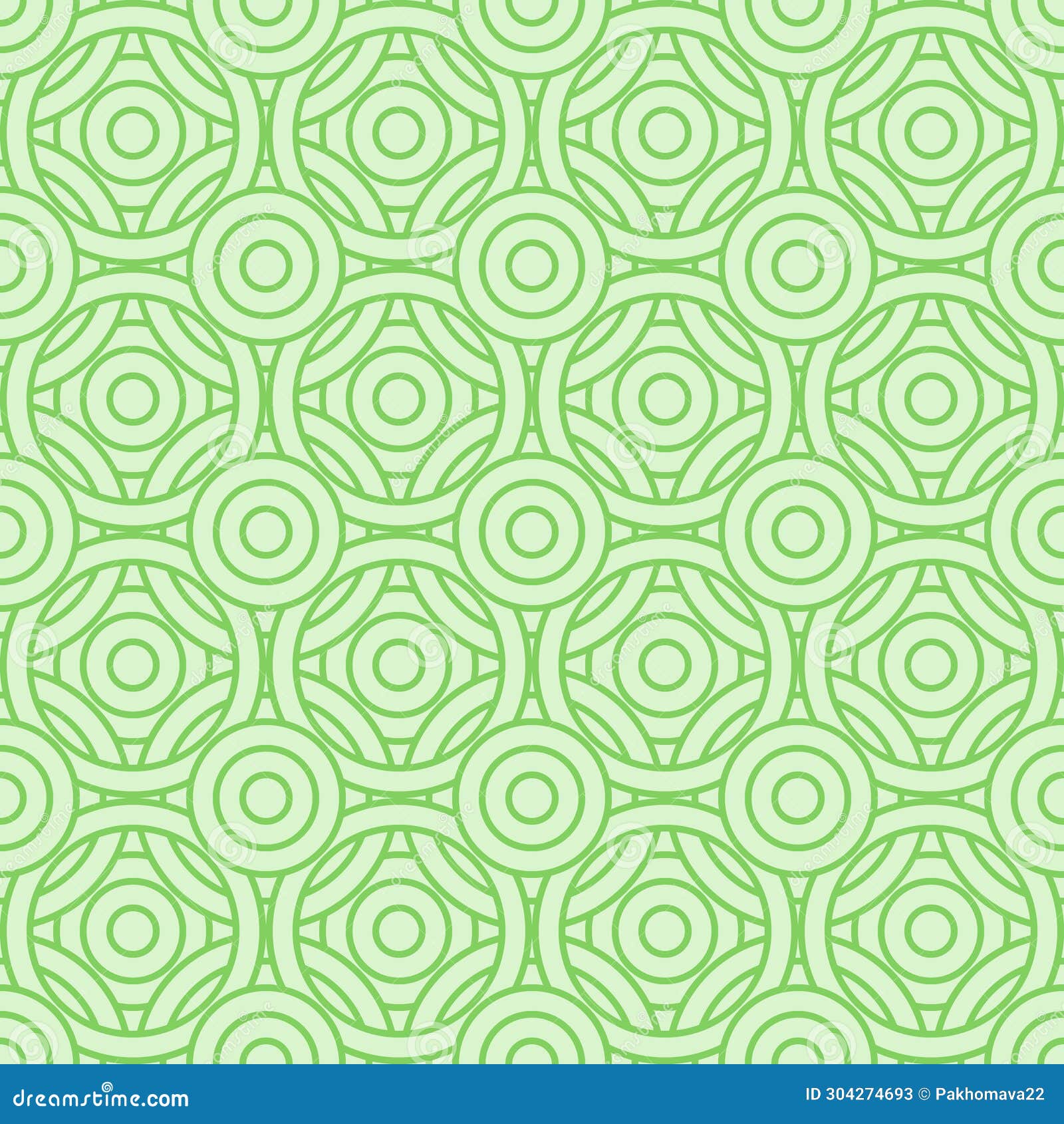 Green Seamless Background with Circles and Arcs, Texture Pattern for Wallpaper and Textile ...