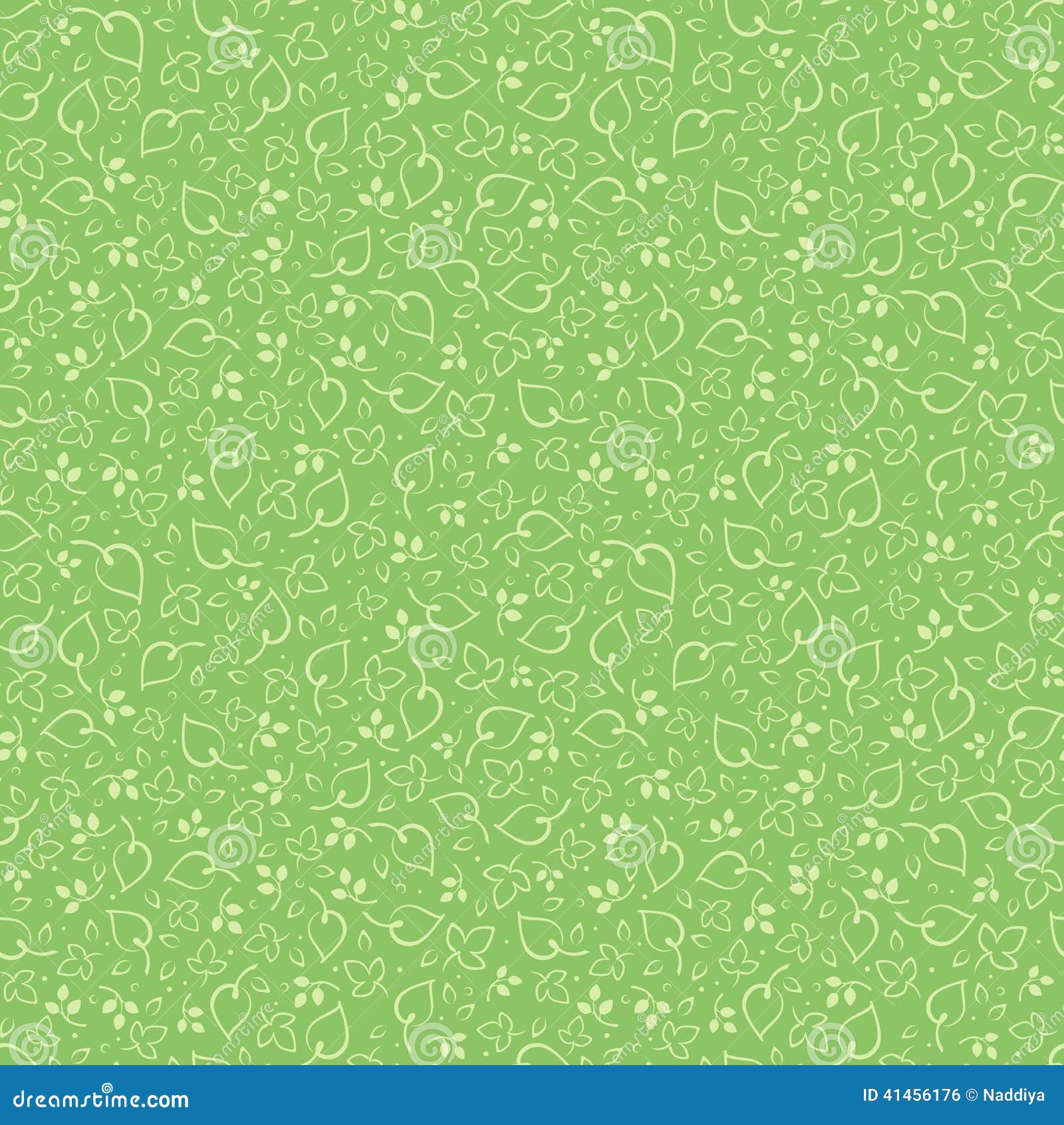 Green Seamless Floral Pattern. Vector Illustration. Stock Vector ...