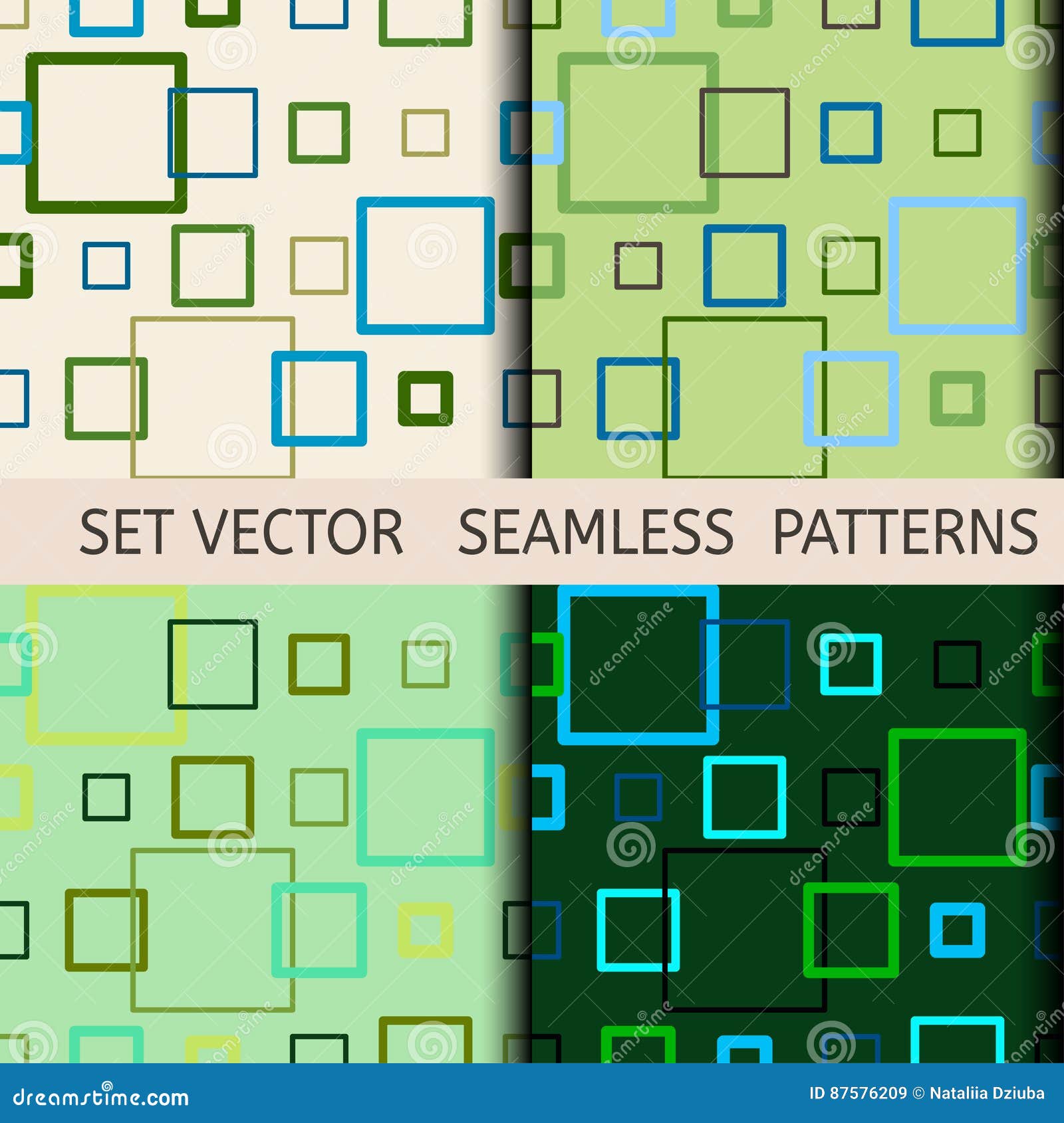 Green Seamless Geometric Pattern Stock Vector - Illustration of green ...