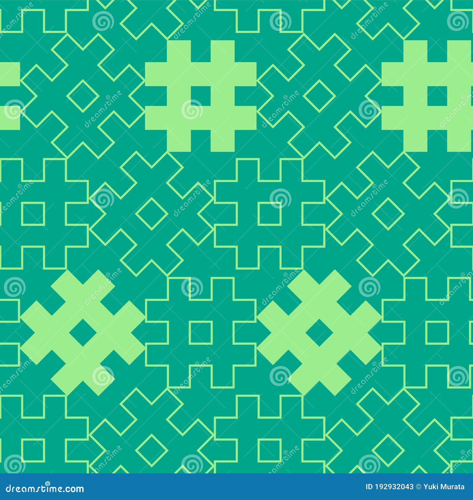 Green Seamless Japanese Pattern of Double-digited Swastika Stock Vector ...