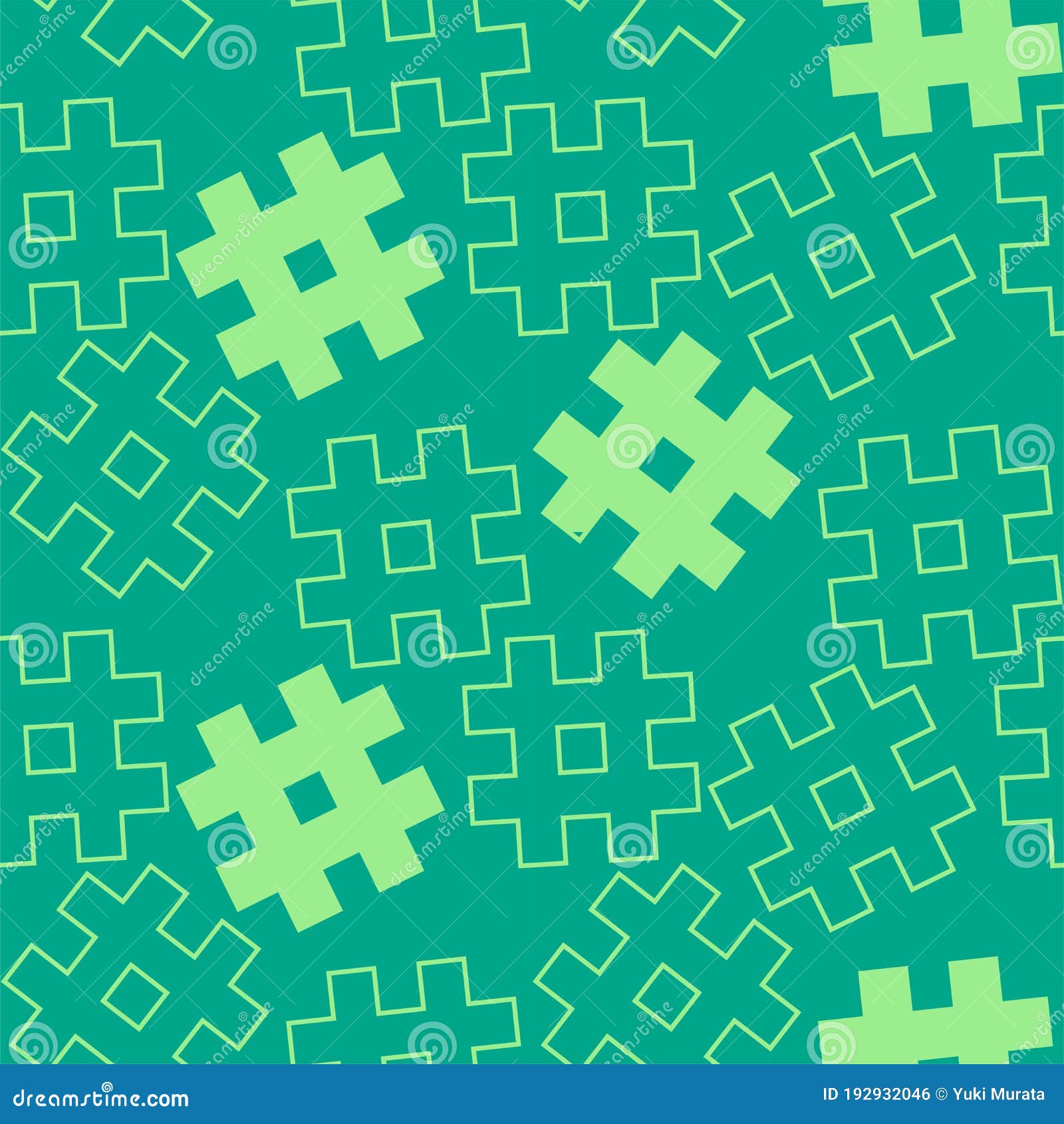 Green Seamless Japanese Pattern of Double-digited Swastika Stock Vector ...