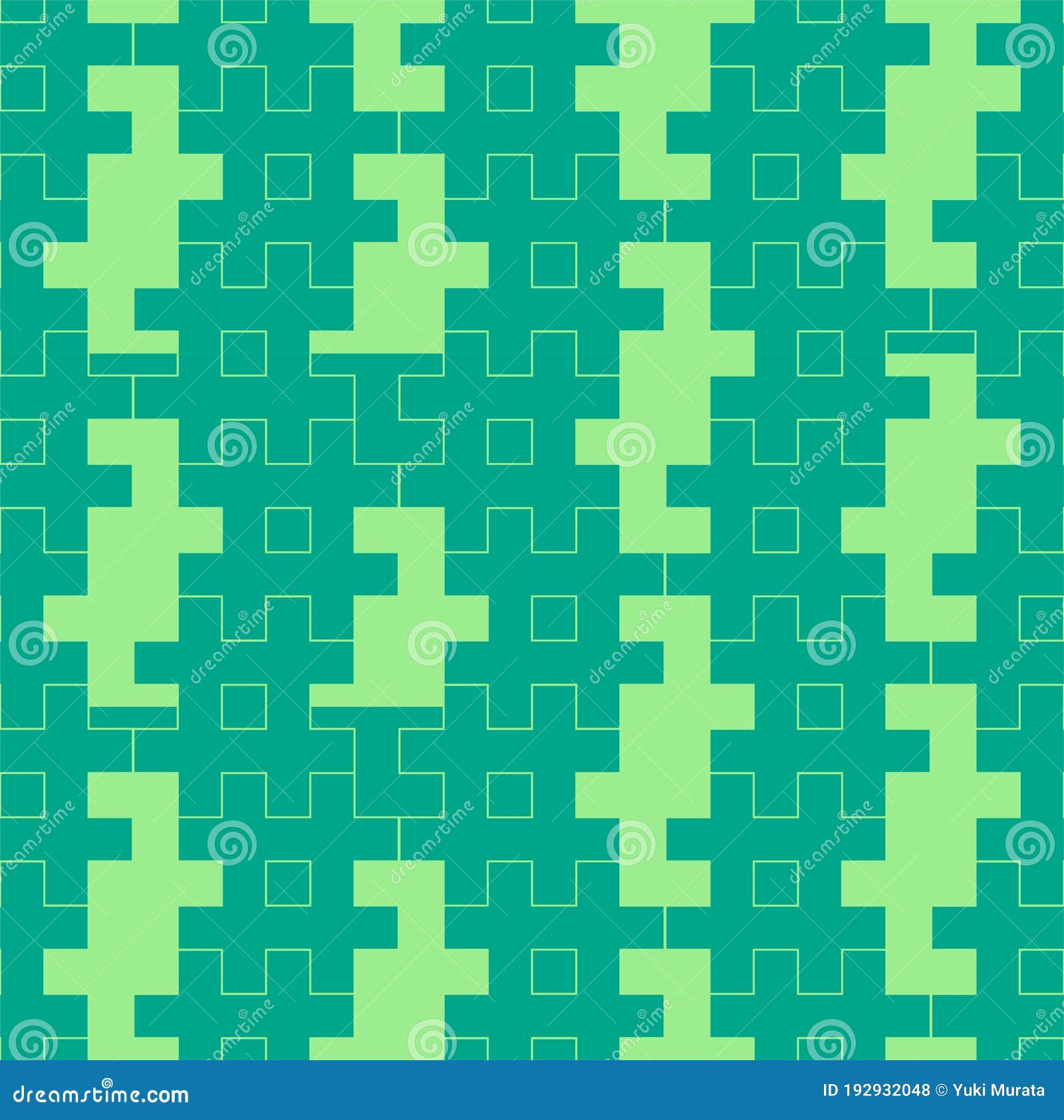 Green Seamless Japanese Pattern of Double-digited Swastika Stock Vector ...