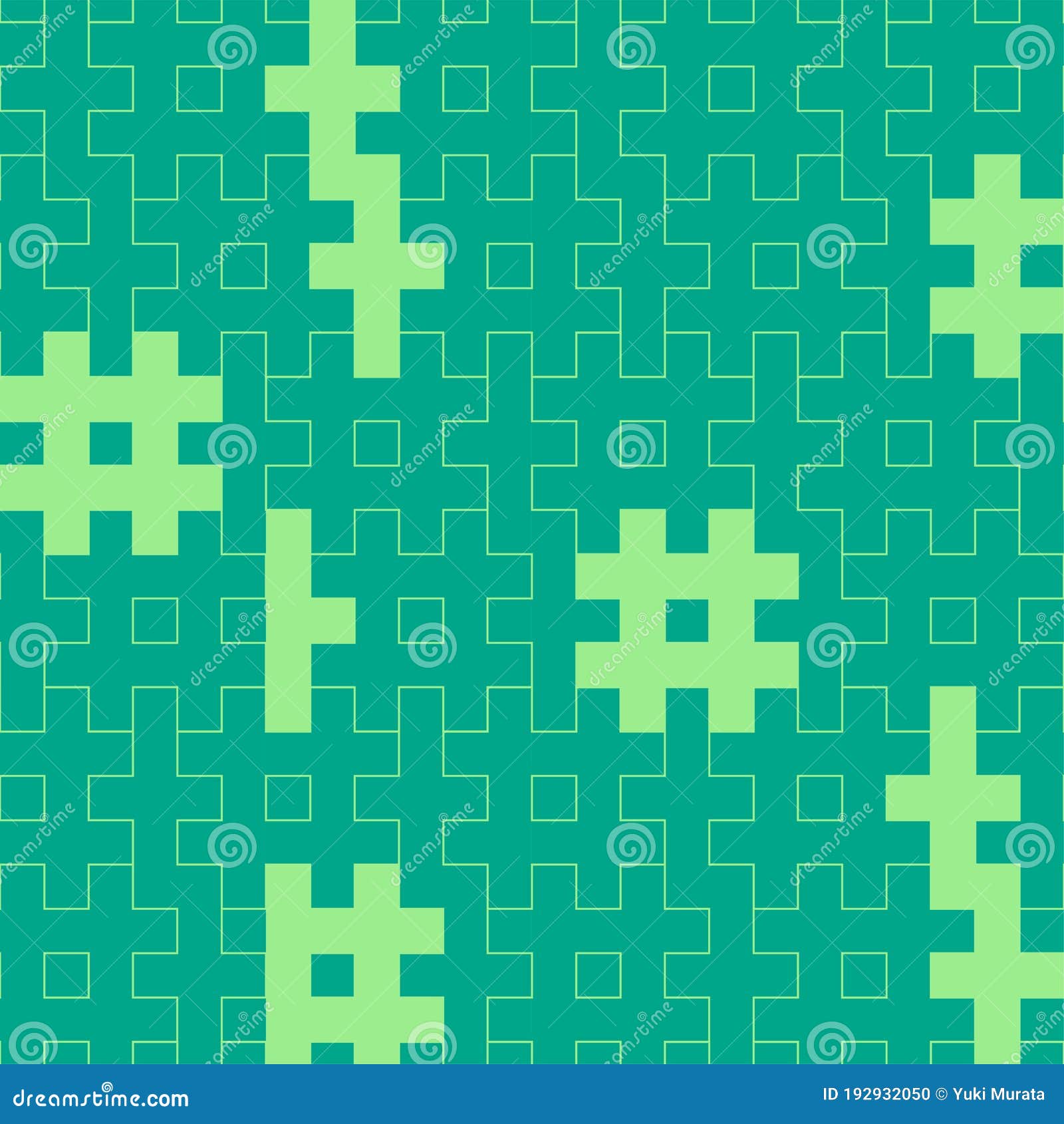 Green Seamless Japanese Pattern of Double-digited Swastika Stock Vector ...