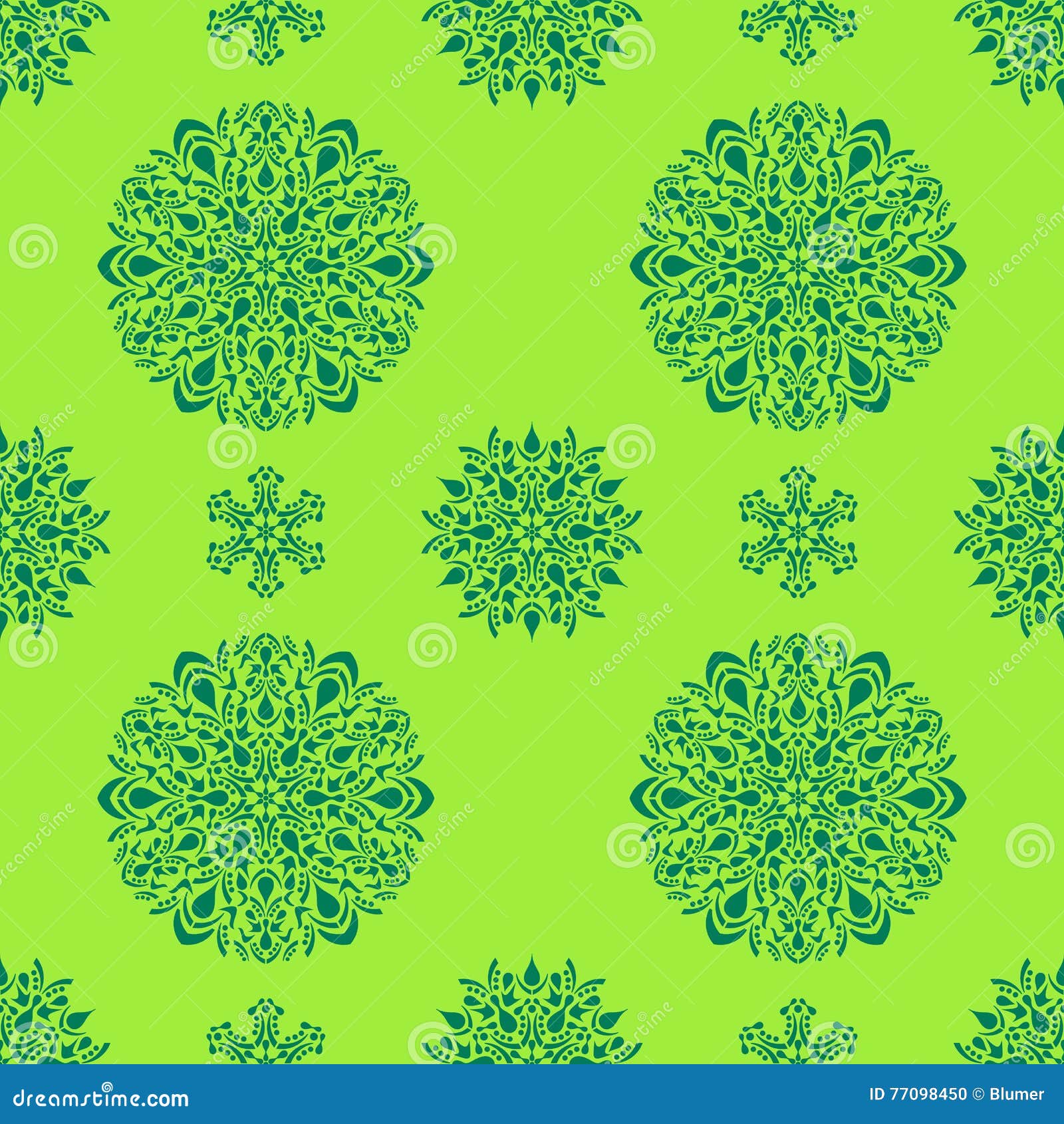 Green Seamless Ornamental Pattern Stock Vector - Illustration of retro ...