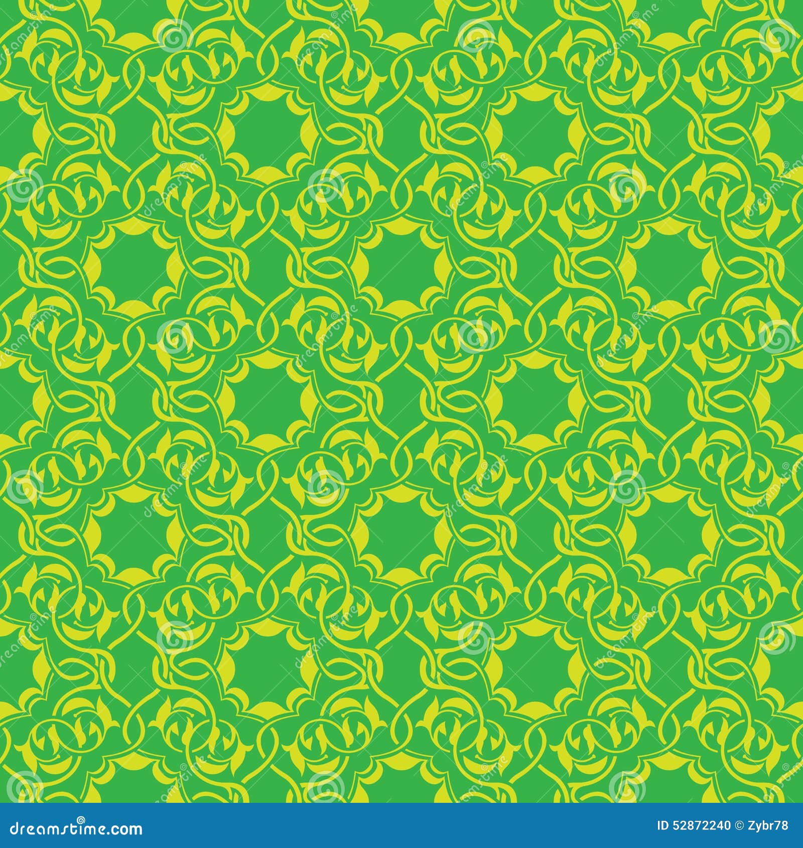 Green seamless pattern stock vector. Illustration of floral - 52872240