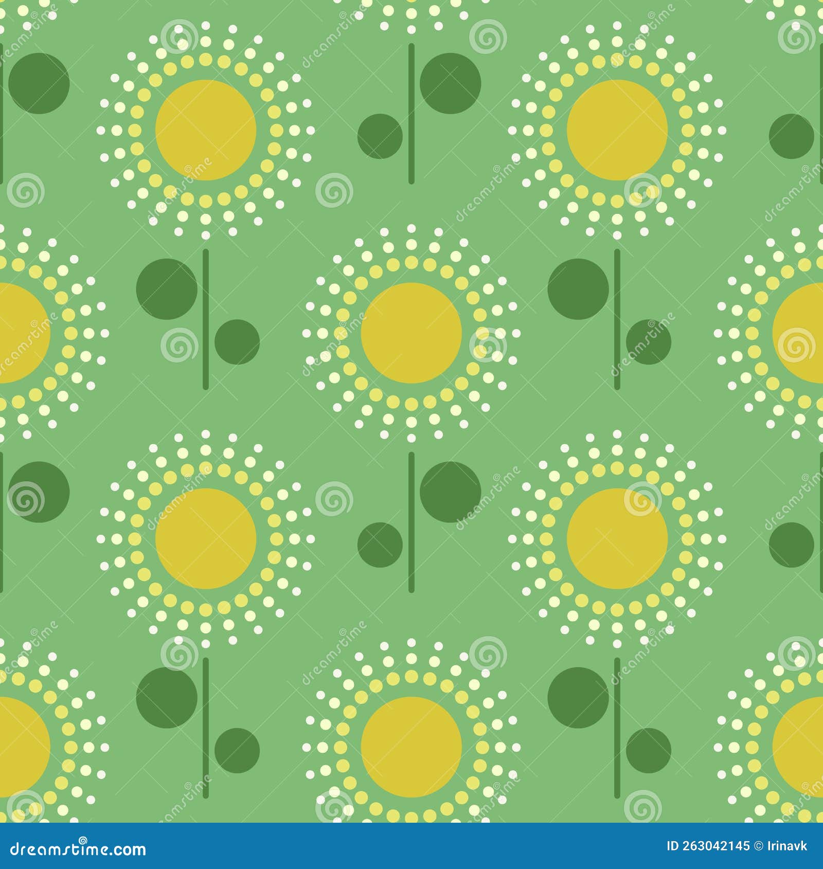 Seamless Pattern with Dandelion. Vector Stock Vector - Illustration of ...