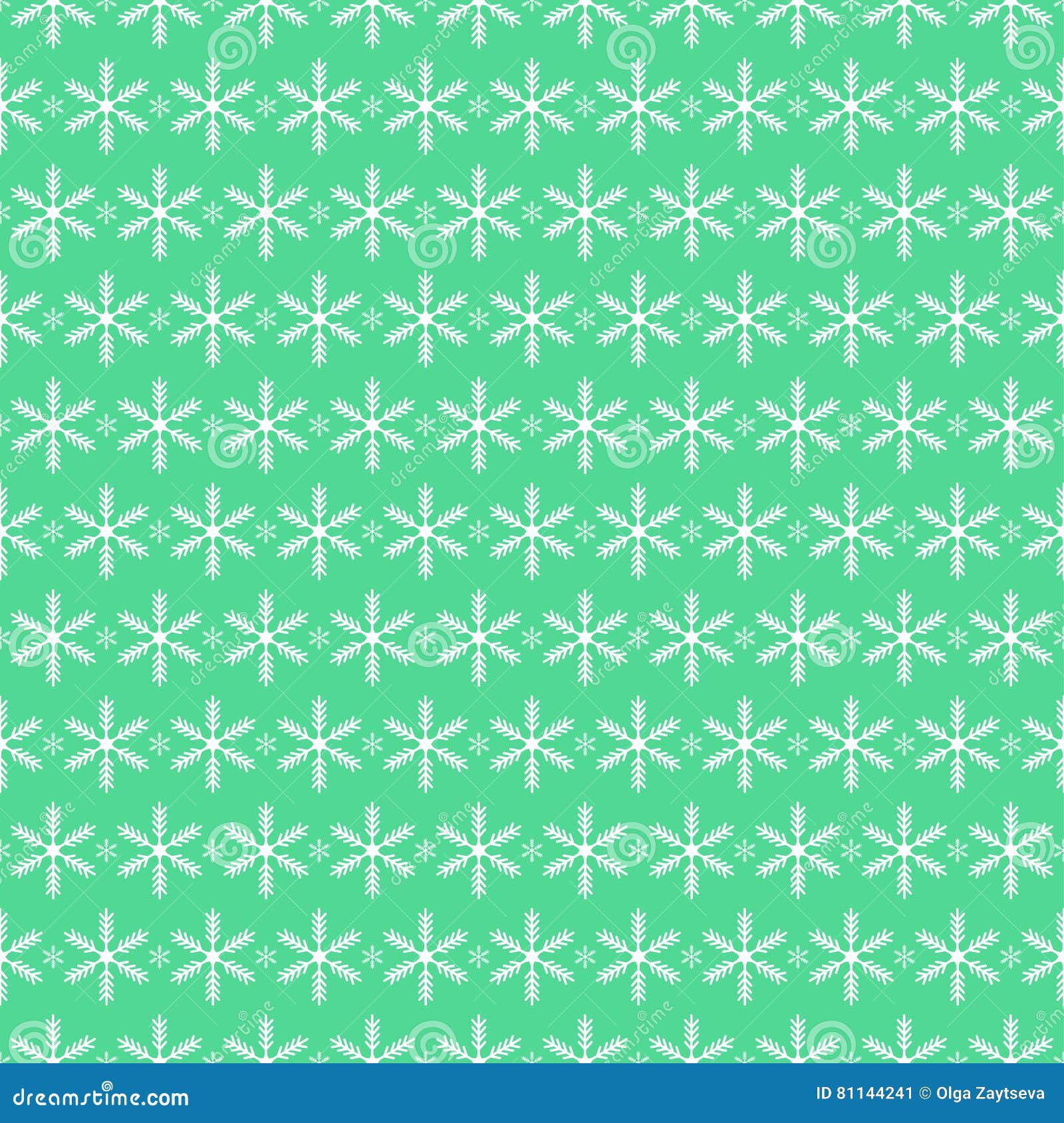 Green Seamless Snowflake Pattern Stock Illustration - Illustration of ...