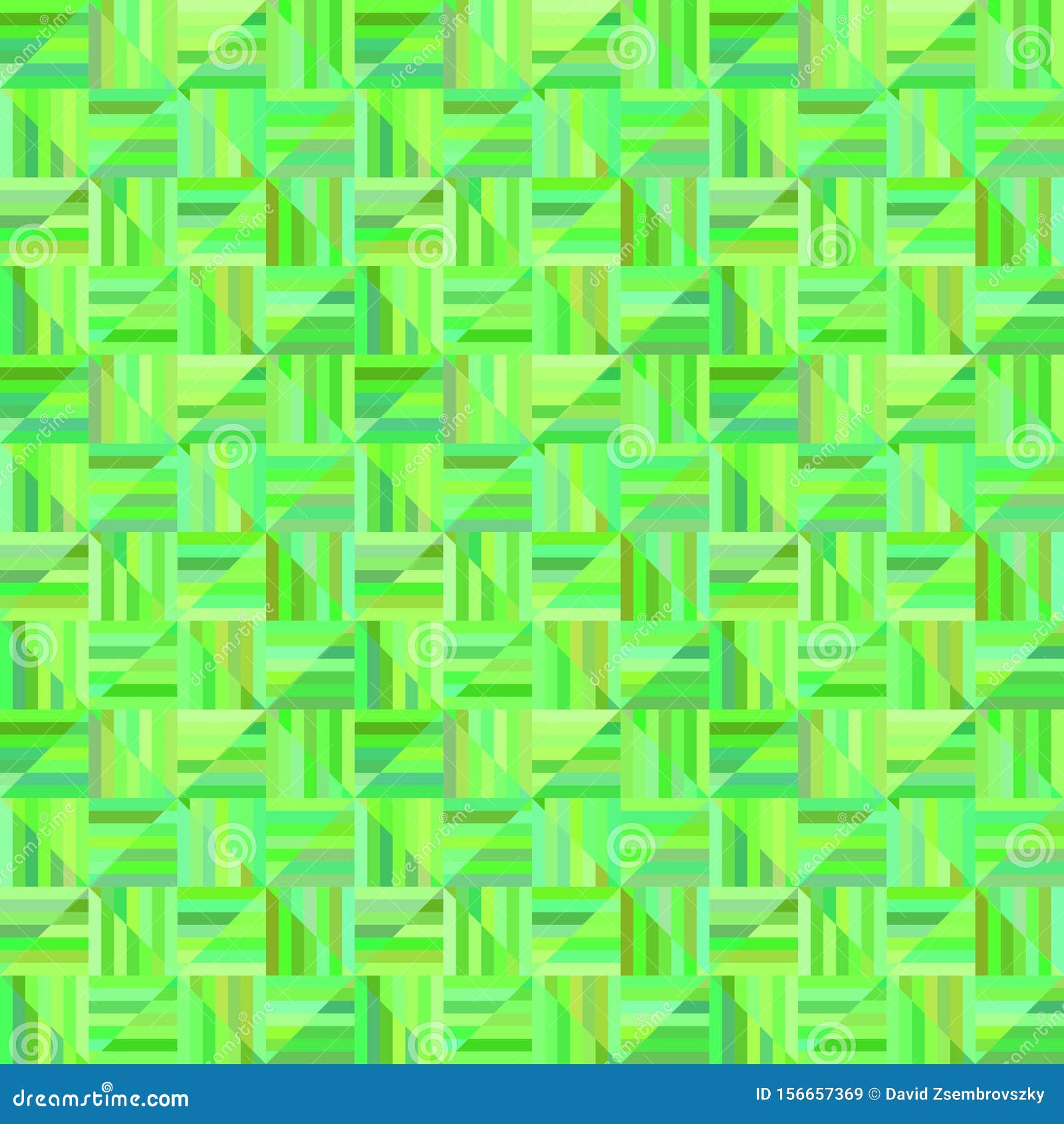 Green Seamless Striped Triangle Pattern - Vector Tile Mosaic Background ...