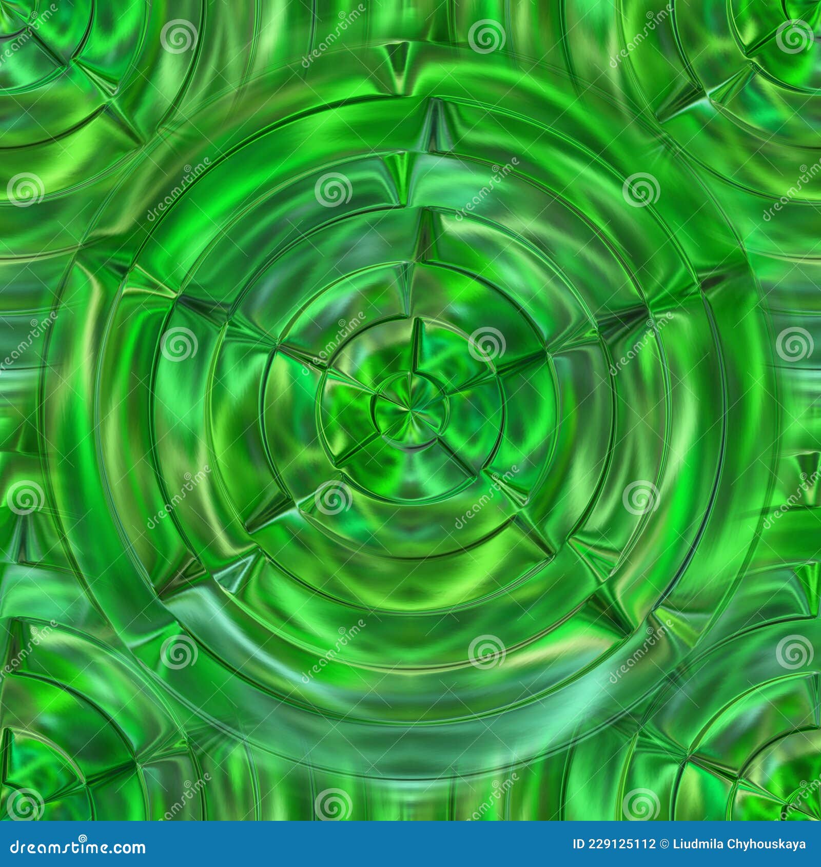 Green Seamless Texture with Round Patterns. Beautiful Abstraction with ...
