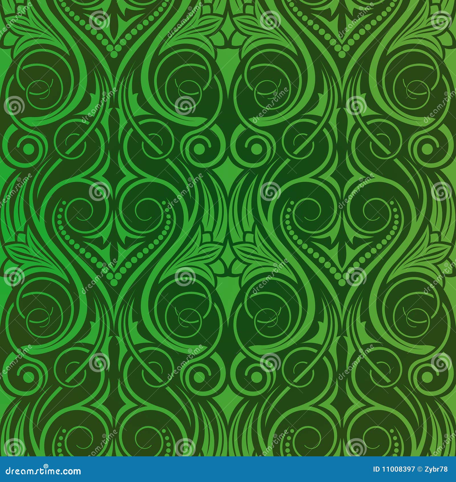 Green seamless wallpaper stock vector. Illustration of repeating - 11008397