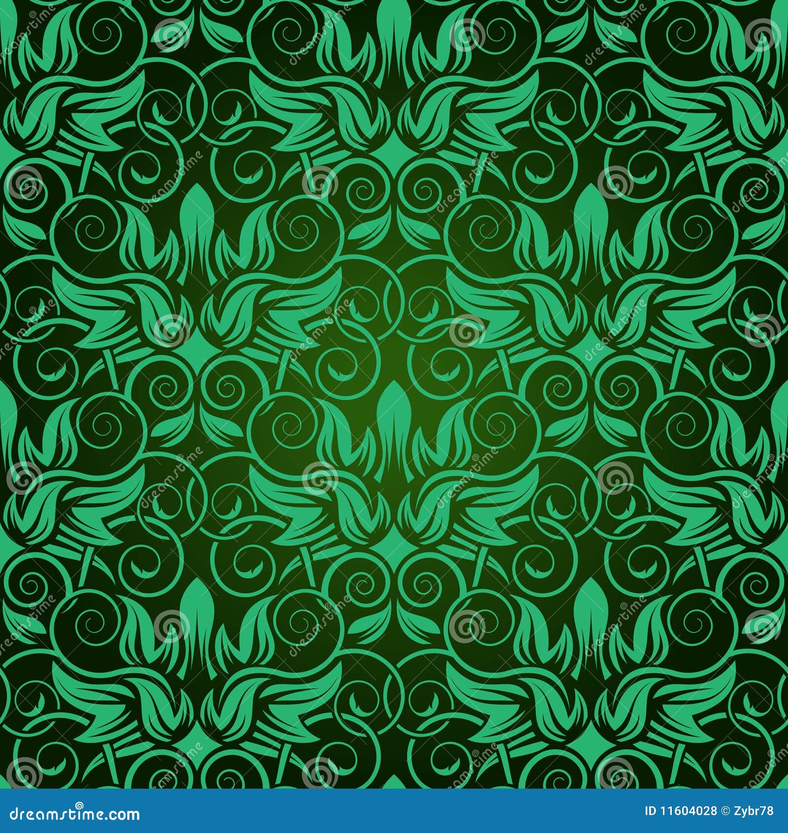 Green seamless wallpaper stock vector. Illustration of repeating - 11604028