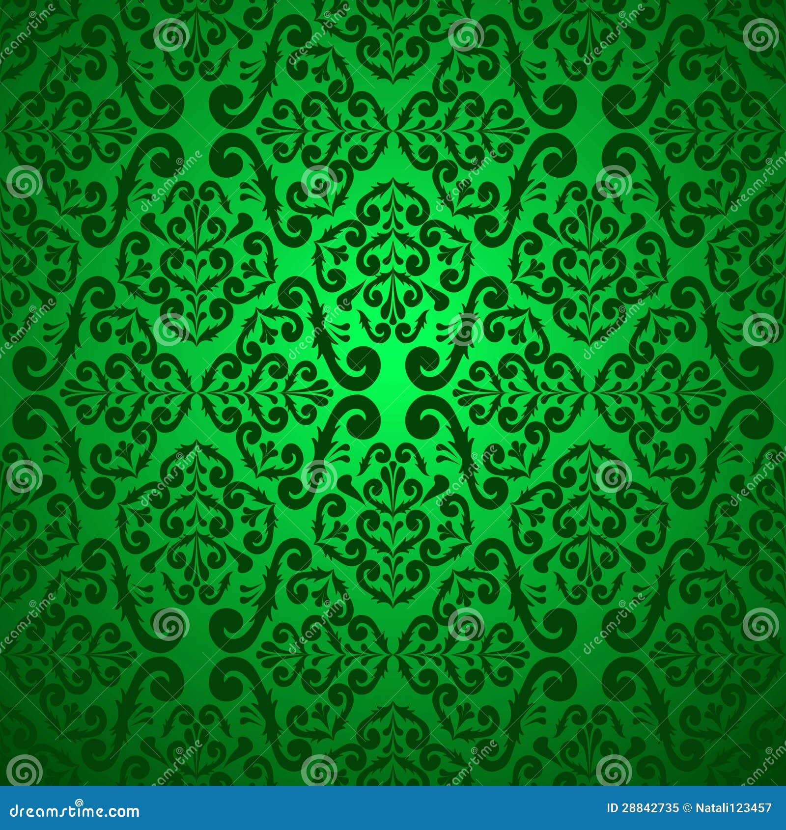Green seamless wallpaper. stock vector. Illustration of elegant - 28842735