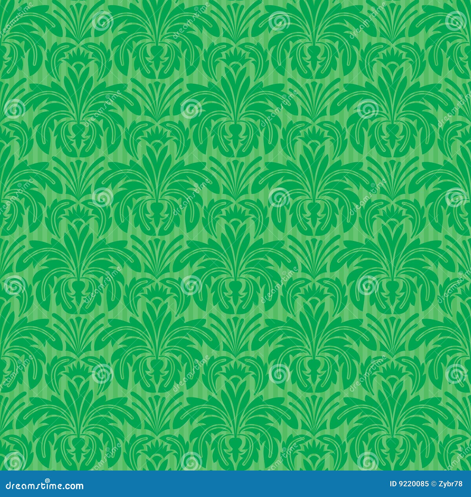Green seamless wallpaper stock vector. Illustration of decorative - 9220085