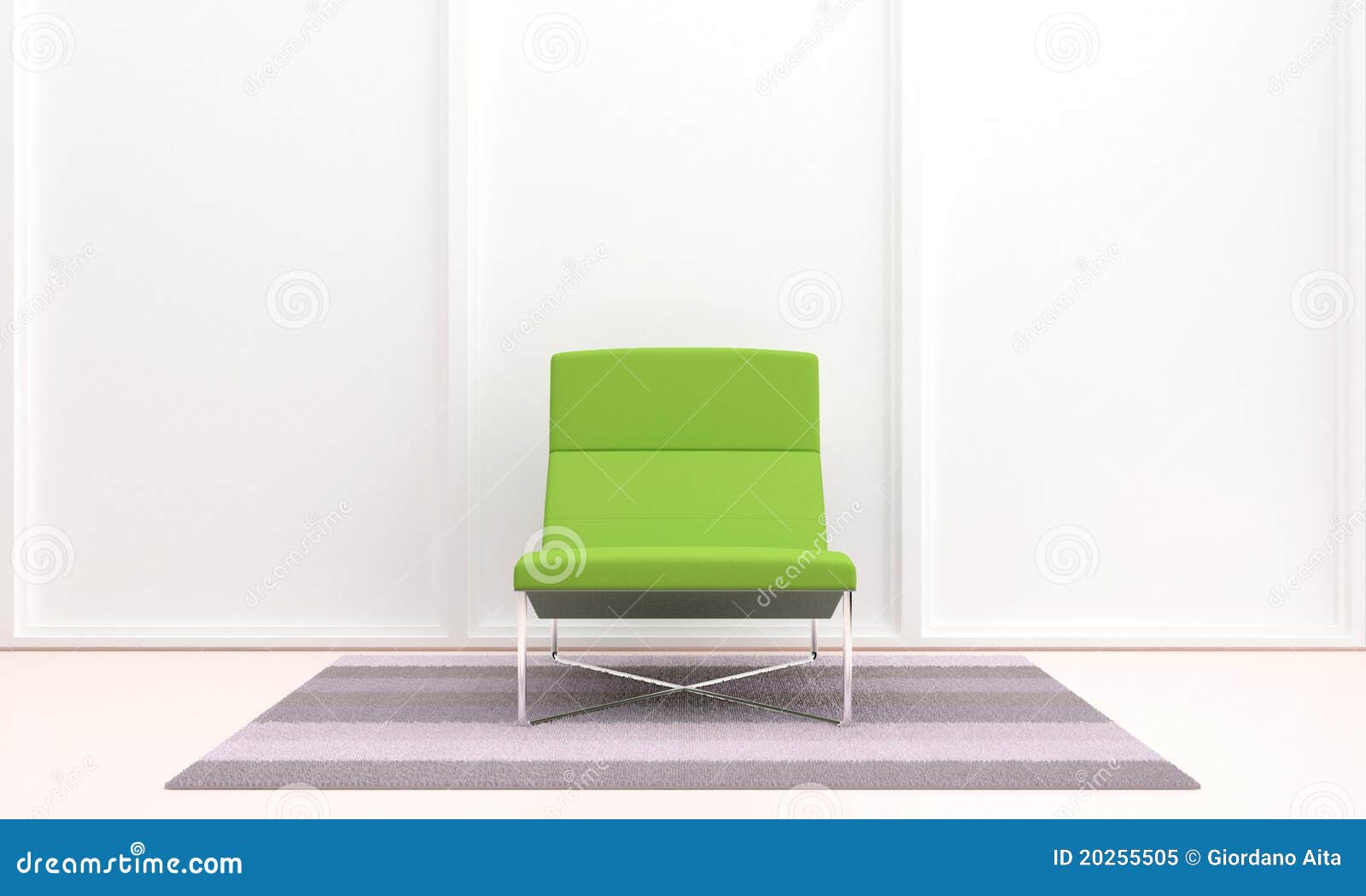 Green seat in interior stock illustration. Illustration of room - 20255505